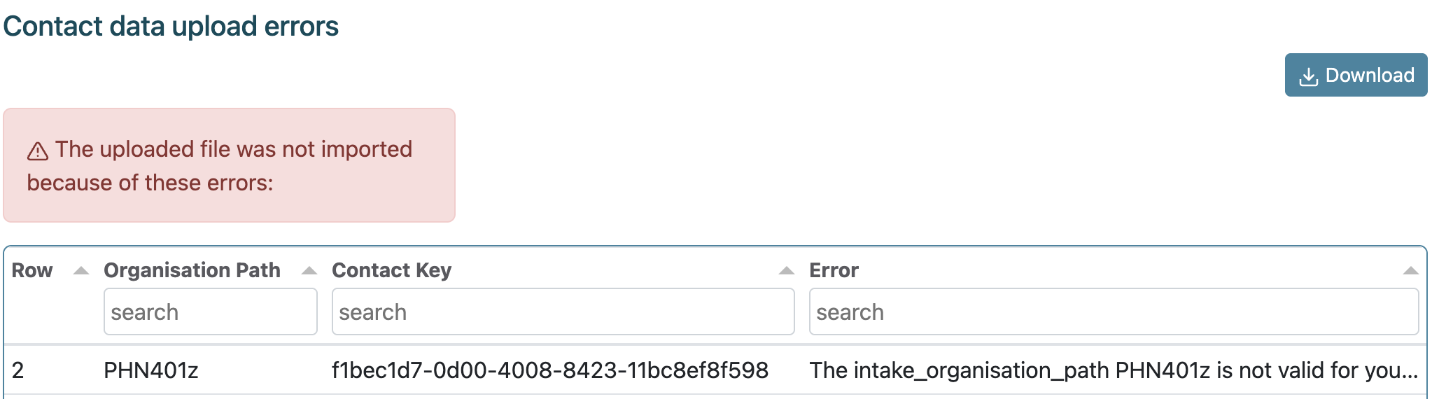 Appendix - External contact data upload - PMHCIS Intake Module Documentation