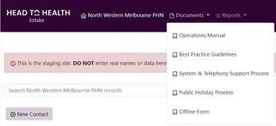 Offline form - PMHCIS Intake Module Documentation