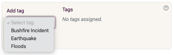 Tags - PMHCIS Intake Module Documentation